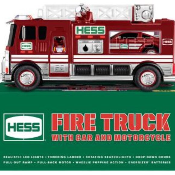 Hess | Toys | 224 60th Anniversary Fire Truck With Car And Motorcycle ...